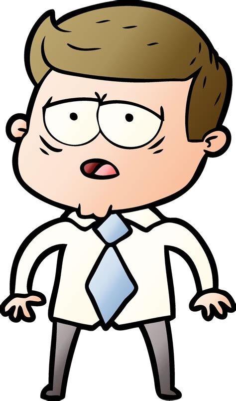 Cartoon Tired Man 12545628 Vector Art At Vecteezy
