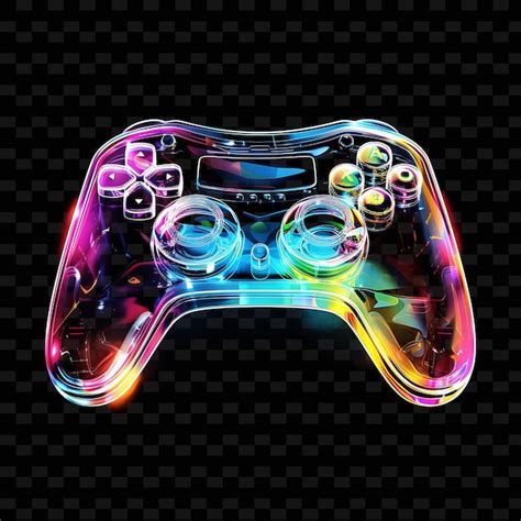 Premium Psd Glossy Prismatic Radiating Game Controller Icon With