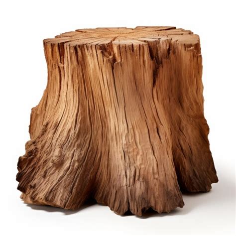 Premium Ai Image Front View Of A Cedar Tree Stump Isolated On A White