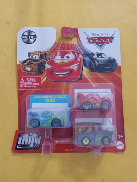 Disney Pixar Cars Mini Racers 3 Pk Carla Veloso Lightning Mcqueen