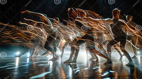 Captivating Abstract Motion Blur Of Dancers Performing On Stage An