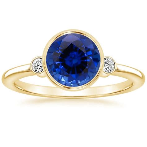 18k Yellow Gold Sapphire Mila Diamond Ring