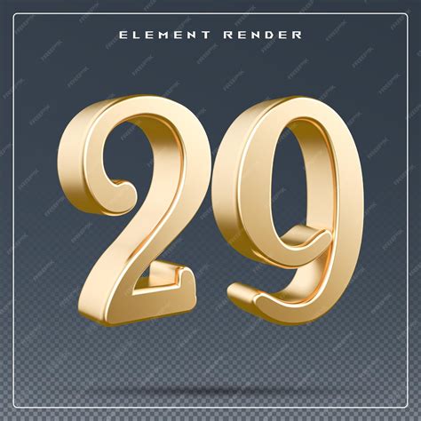 Premium Psd Gold 3d Number 29