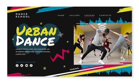 Free Vector Hand Drawn Dynamic Dance School Landing Page