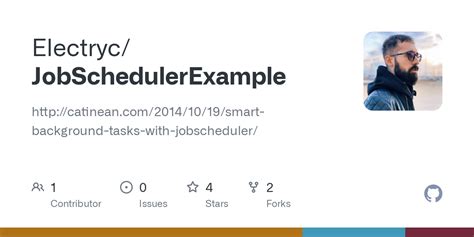 GitHub Electryc JobSchedulerExample Catinean Smart Background Tasks