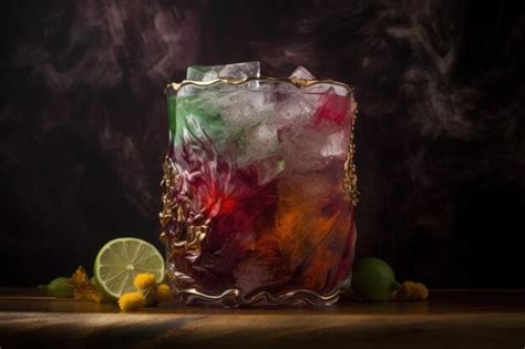 Linda Mistura De Cores E Texturas Para Uma Obra De Arte De Bebidas Criada Com Ia Generativa