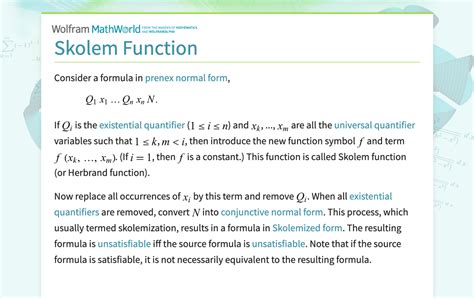 Skolem Function From Wolfram Mathworld