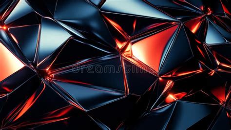 Abstract Red And Blue Metallic Crystal Structure Stock Illustration
