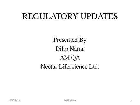 Regulatory Updates Slides