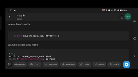 python matrix creation of n n youtube