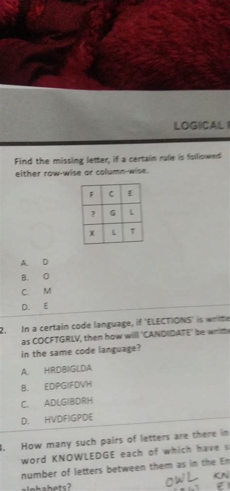 Logical Rfind The Missing Letter If A Certain Rule Is Followedeither R
