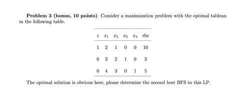 Solved Problem 3 Bonus 10 Points Consider A Maximization