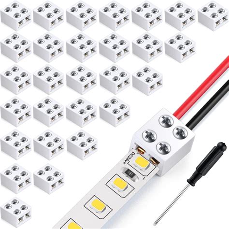 Buy Pack Solderless LED Tape Light Connector Pin Screw Down Terminal Blocks Connector Led