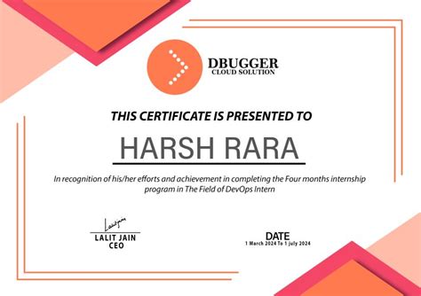 🚀 Excited To Share That Ive Completed My Devops Engineering Internship At Dbugger Cloud