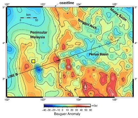 Gravity Anomalies Over The Same Map Area In Figure 3 Bouguer Anomaly Download Scientific