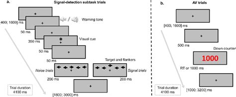 Stimuli Timing And Procedure For A Signal Detection Subtask Trials