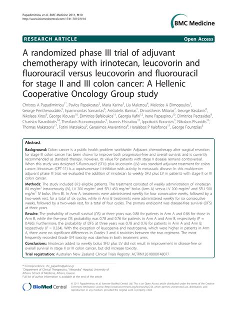 Pdf A Randomized Phase Iii Trial Of Adjuvant Chemotherapy With