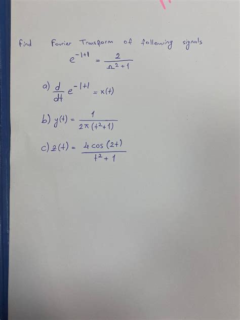 solved find fourier transform of following