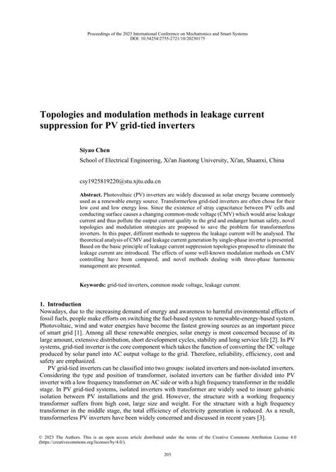 Pdf Topologies And Modulation Methods In Leakage Current Suppression