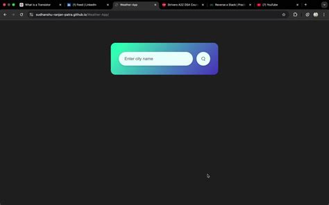Sudhanshu Ranjan Patra On Linkedin Weatherapp Webdevelopment Html