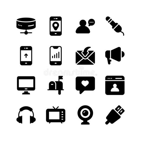 Grab This Creatively Designed Network And Communication Icons Set Stock Image Image Of