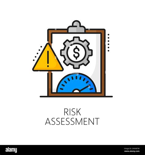 Color Risk Assessment Line Icon Of Business Audit Vector Outline