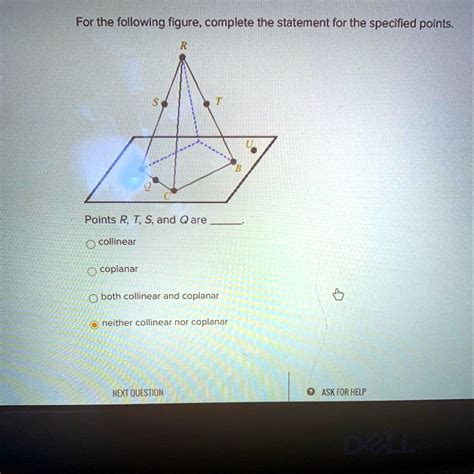For The Following Figure Complete The Statement For The Specified Points Points R T S And Q