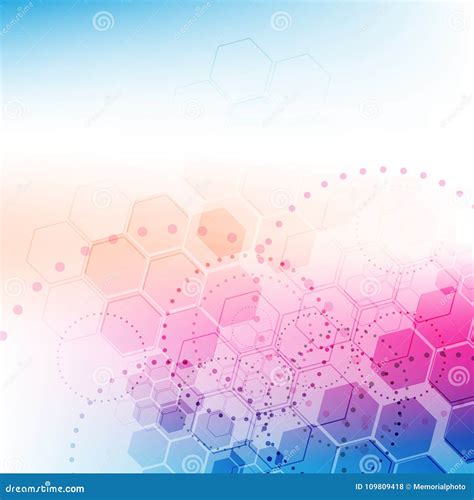 hexagon science technology geometric abstract background design
