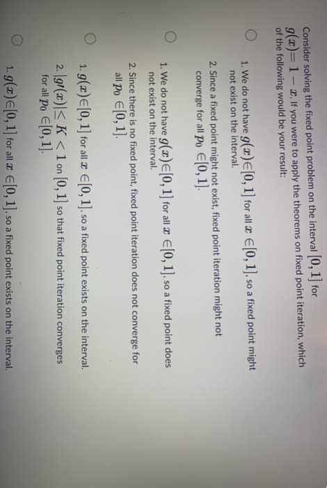Solved Consider Solving The Fixed Point Problem On The Chegg