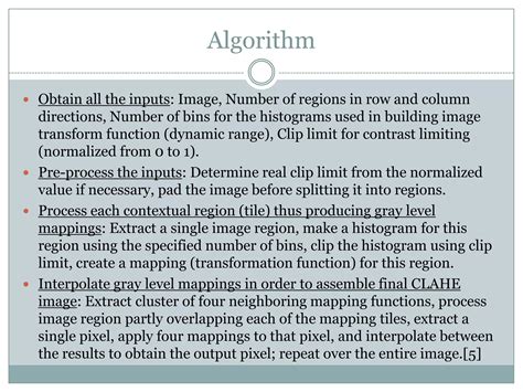 Contrast Limited Adaptive Histogram Equalization Ppt