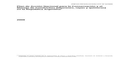 Plan De Acción Nacional Para La Conservación Y El Manejo Anexo