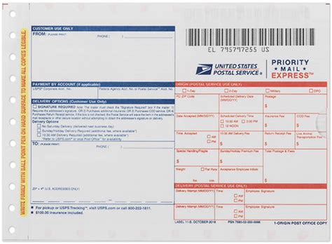 Printable Shipping Label Priority Mail Usps