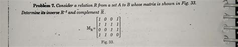 Solved Problem Consider A Relation R From A Set A To B Chegg Com