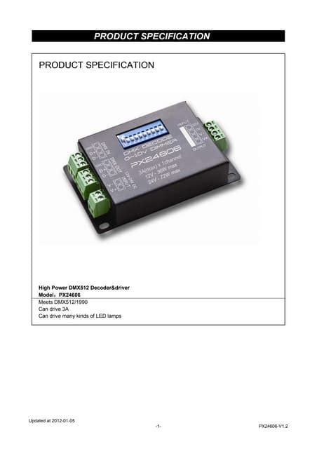 Constant Voltage Dmx Decoder Px24506 Pdf Computing Technology