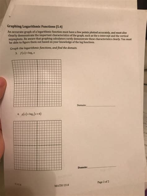 Solved Graphing Logarithmic Functions An Accurate Chegg