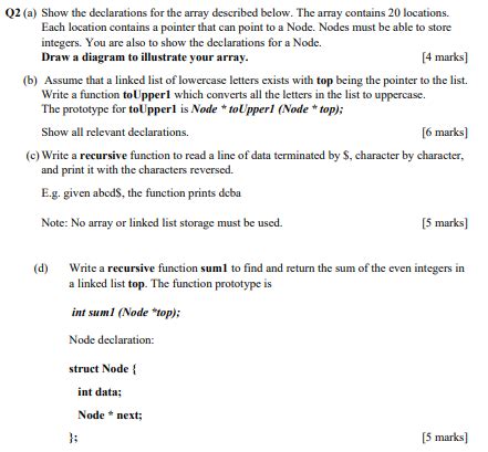 Solved Q2 A Show The Declarations For The Array Described Chegg Com