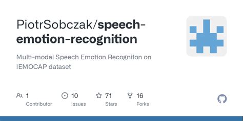 GitHub PiotrSobczak Speech Emotion Recognition Multi Modal Speech Emotion Recogniton On