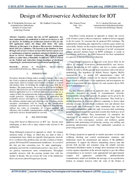 Pdf Design Of Microservice Architecture For Iot