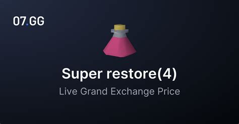 Super Restore4 Live Ge Price On Osrs