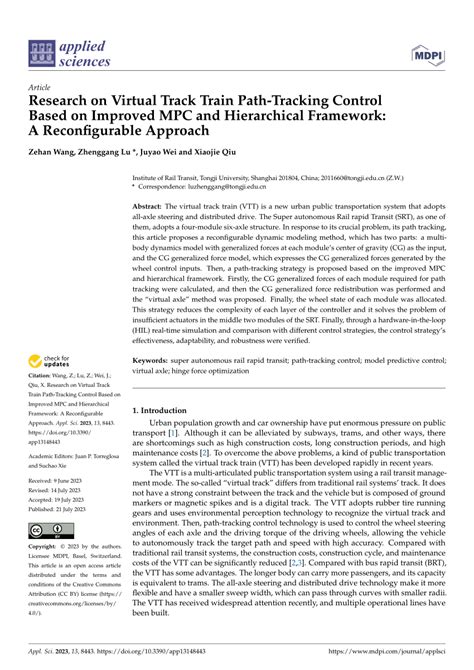 Pdf Research On Virtual Track Train Path Tracking Control Based On