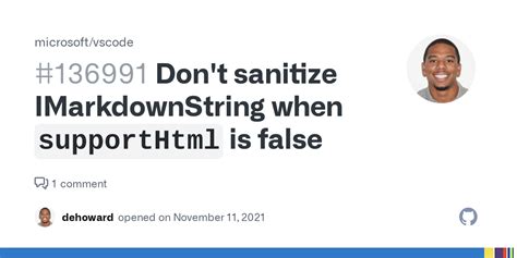 don t sanitize imarkdownstring when `supporthtml` is false · issue