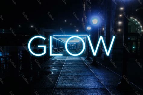 Glow Neon Text Style Vector File Illustrator PREMIUM
