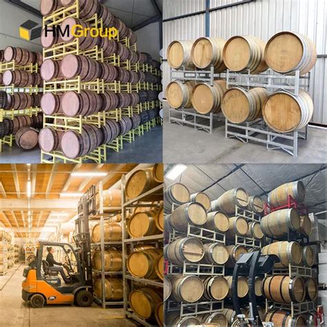 Heavy Duty Stacking Oxo Beer Bourbon Whisky Barrel Metal Racks For Sale