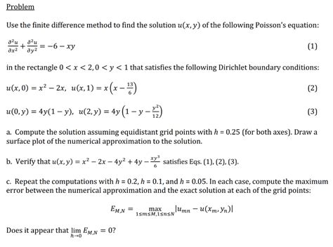 solved problem use the finite difference method to find the