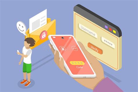 3d Isometric Flat Vector Illustration Of Secure Identification Stock Vector Illustration Of