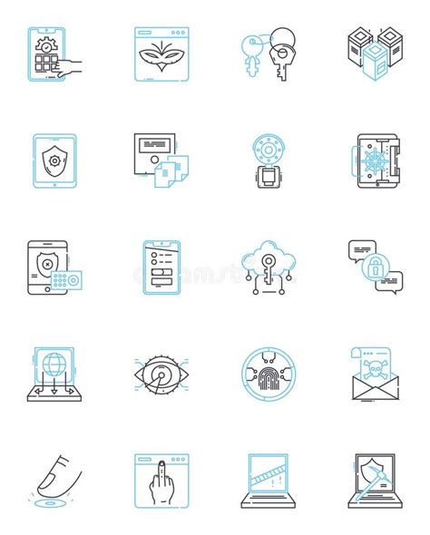 Shielding Linear Icons Set Protection Barrier Defense Shield Screen Guard Shelter Line