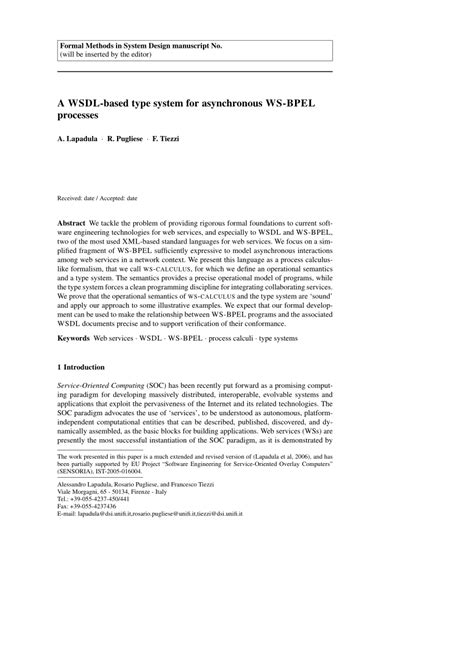 pdf a wsdl based type system for asynchronous ws bpel processes