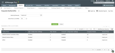 Windows Group Policy Reports Active Directory Gpo Reporting Tool Admanager Plus