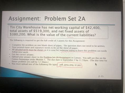 Solved Assignment Problem Set 2a Tin City Warehouse Has Net
