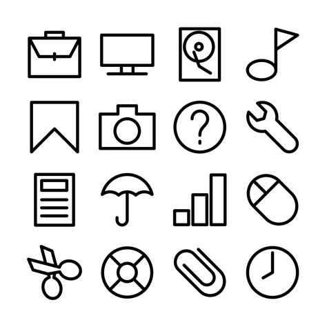 Line Icon Set Of Operating System User Interface 1225280 Vector Art At Vecteezy
